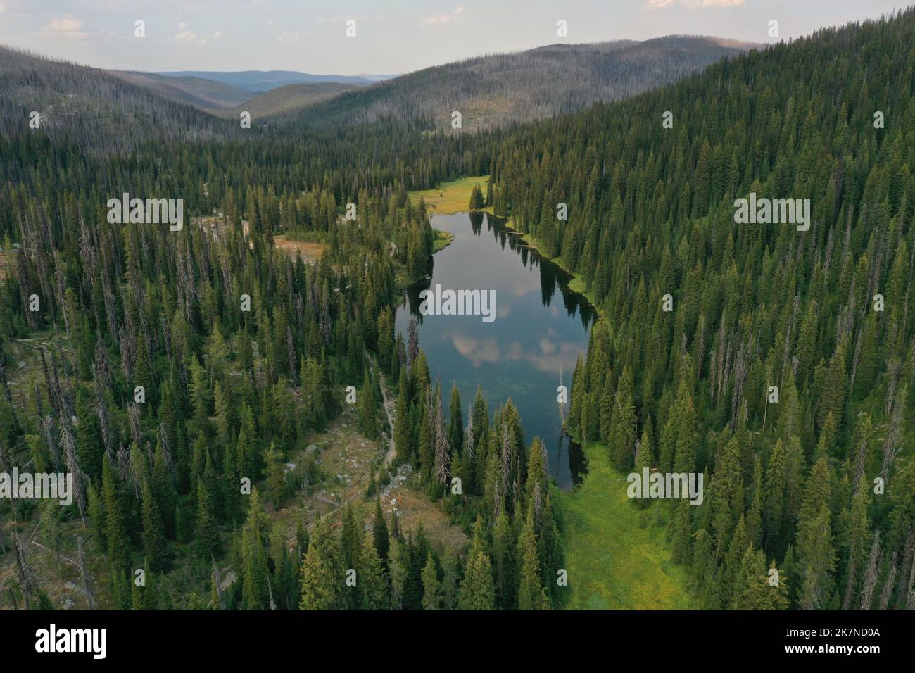 Aerial View of Hoodoo Lake At Elk Summit, on the edge of the Selway ...