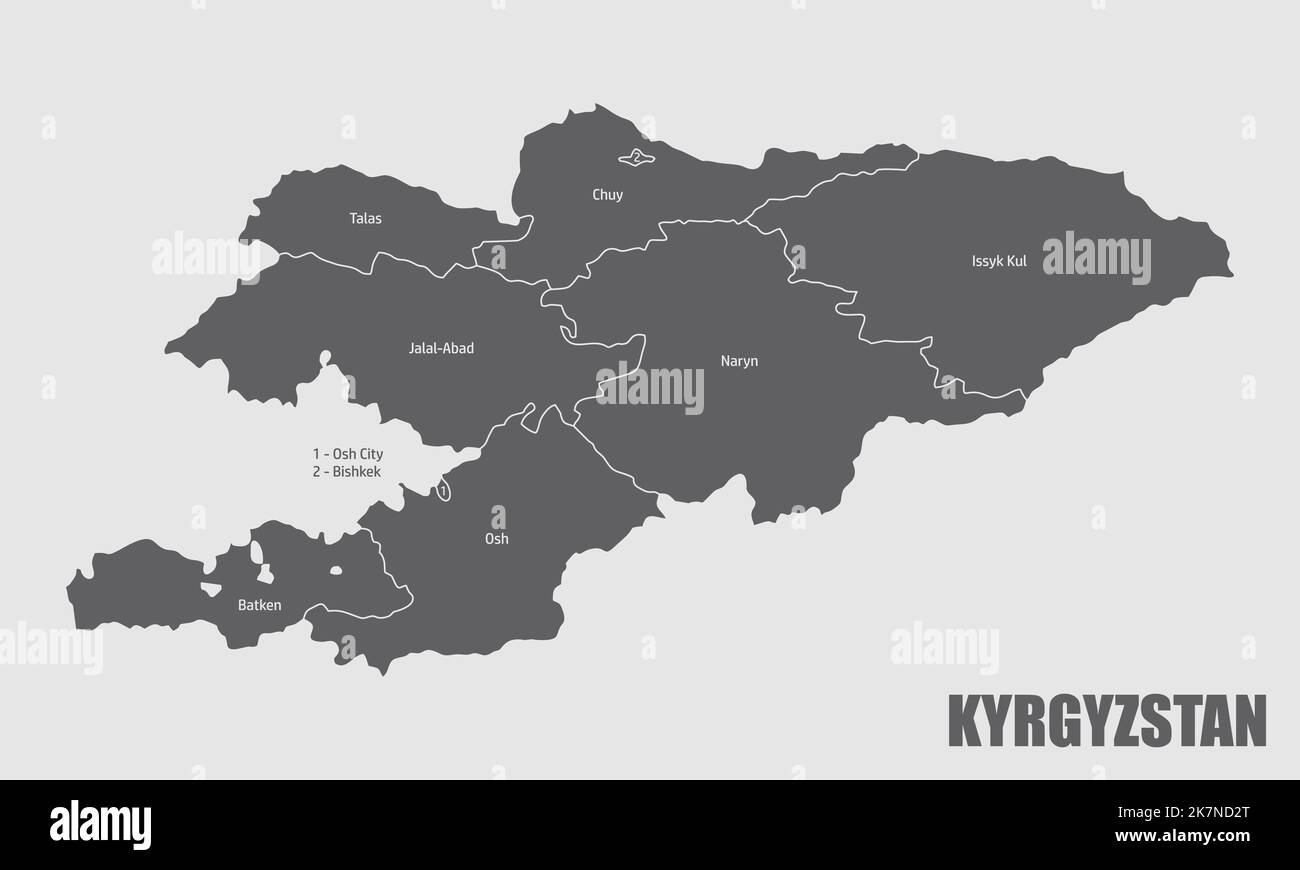 Kyrgyzstan detailed map Stock Vector Images - Alamy