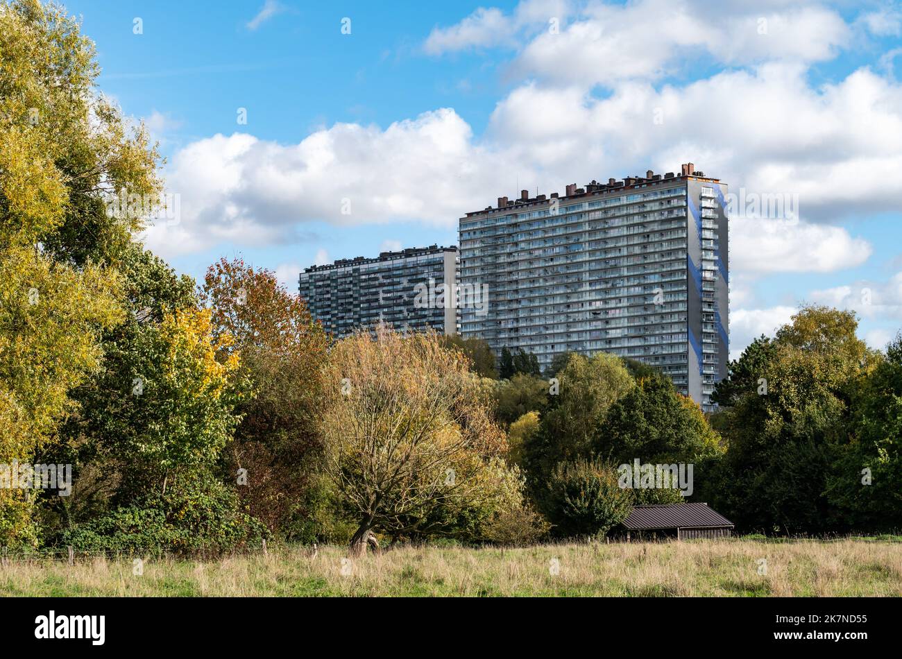 Molenbeek, Brussels Capital Region, Belgium, 10 16 2022 - View over the ...