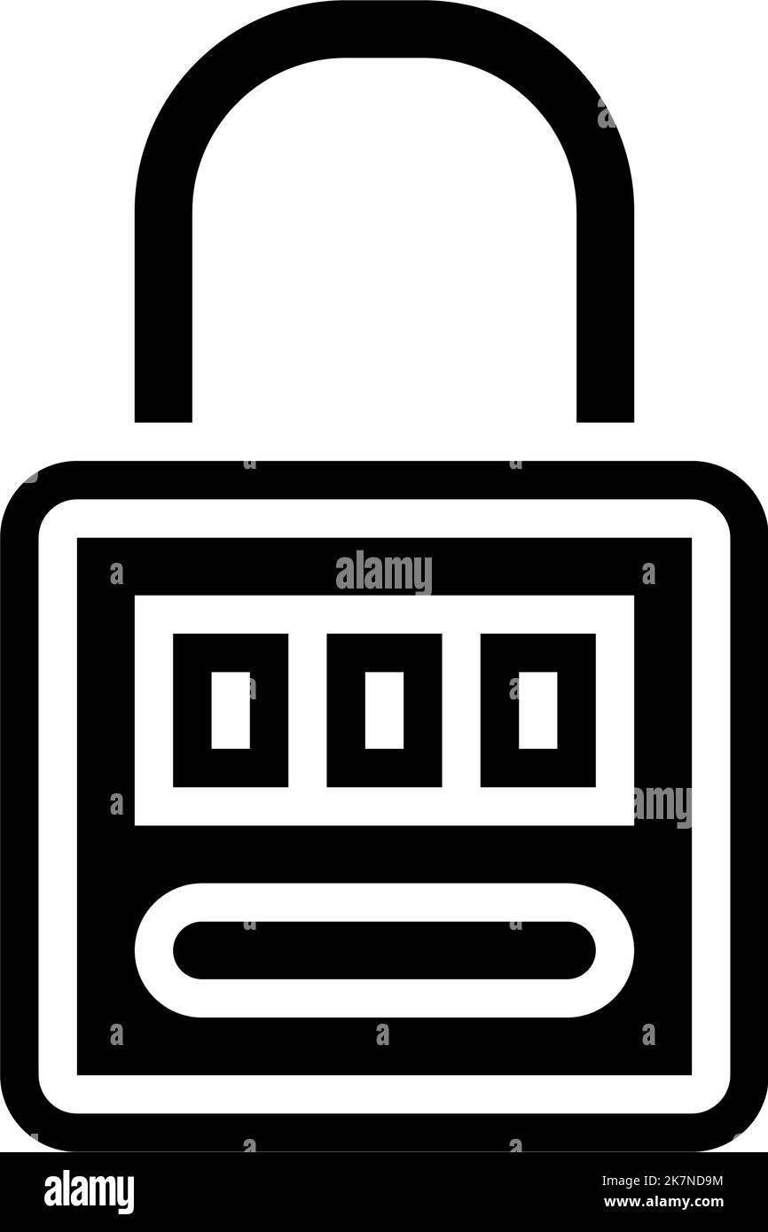 padlock safe glyph icon vector illustration Stock Vector Image & Art ...