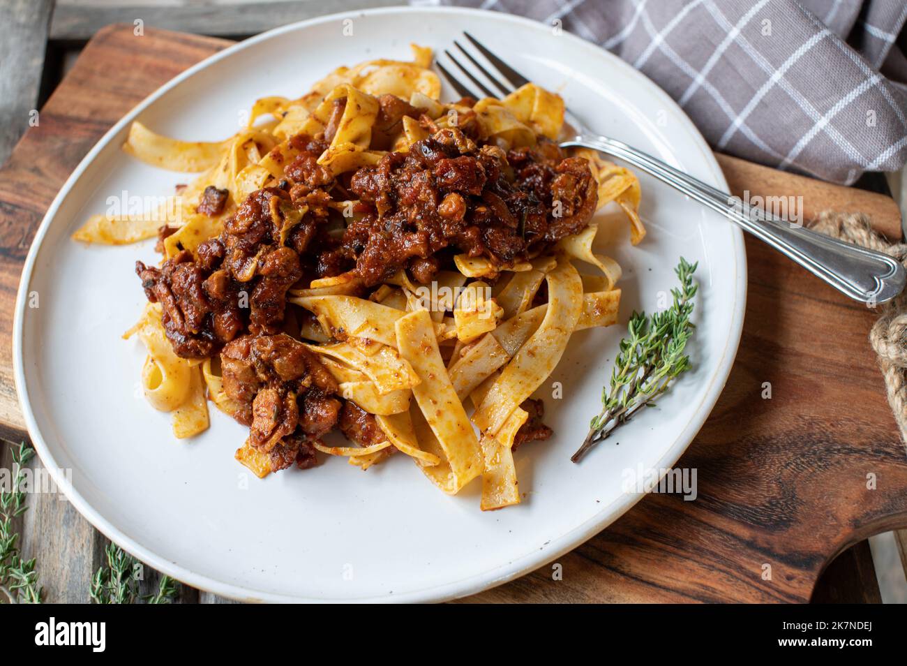 Italian ragout with chicken, tomatoes, onions, garlic, herbs and red ...