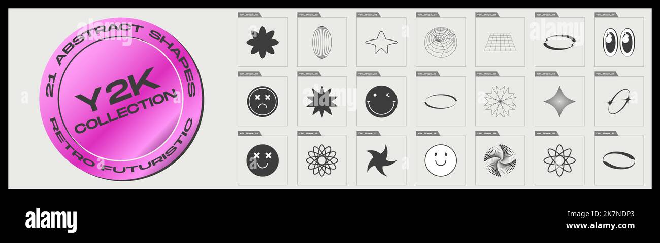 Retro futuristic elements for design. Large set of retro objects for ...