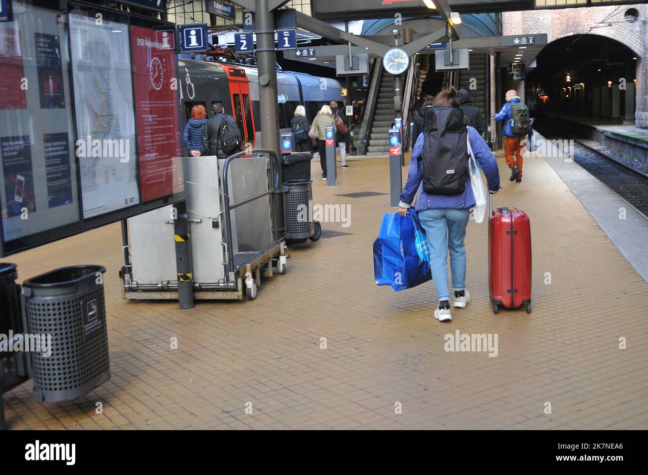 Copenahgen /Denmark/18 OIctober 2022/ Tran passengers at Copenhagen ...