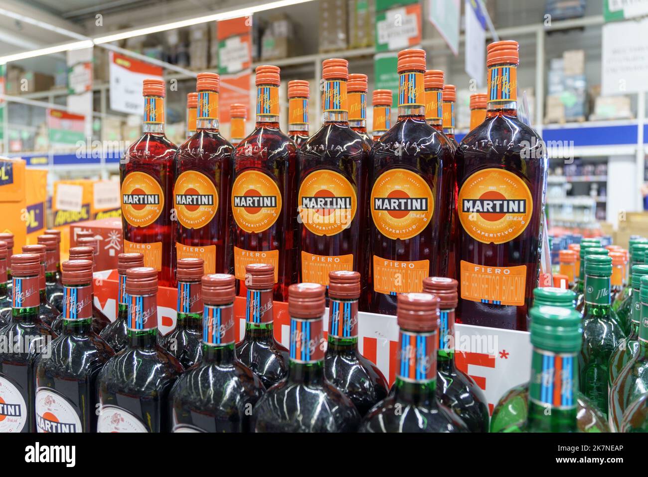 Tyumen, Russia-October 01, 2022: Alcoholic brand martini bottles ...