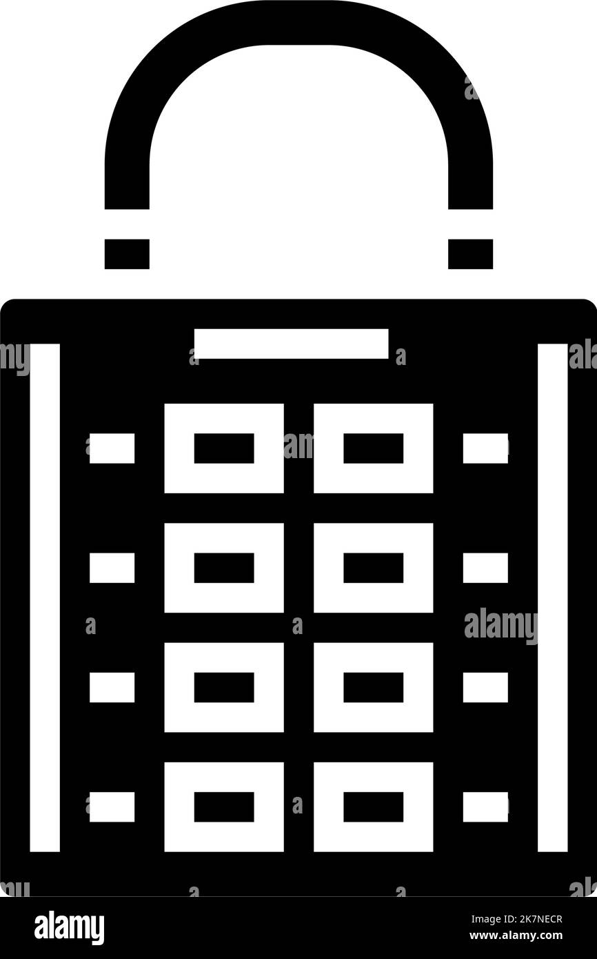 secret padlock glyph icon vector illustration Stock Vector Image & Art ...