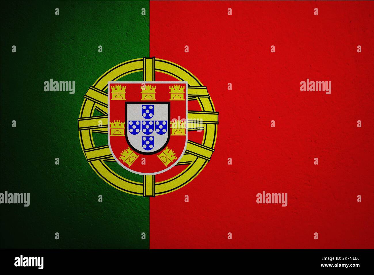 portugal flag on wall as background Stock Photo - Alamy
