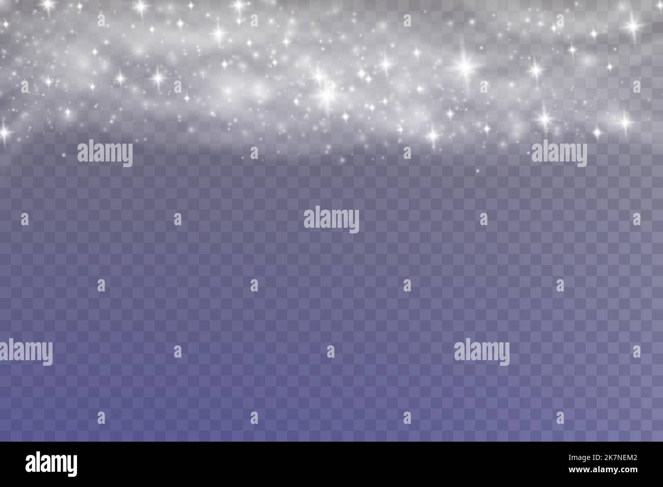 Winter blizzard with sparkles of snow on a transparent background, cold ...