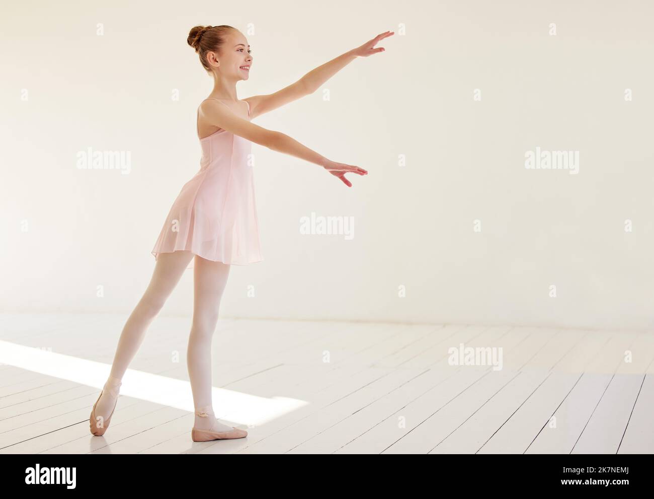 The ballet is a purely female thing. a young ballerina dancing in a ...