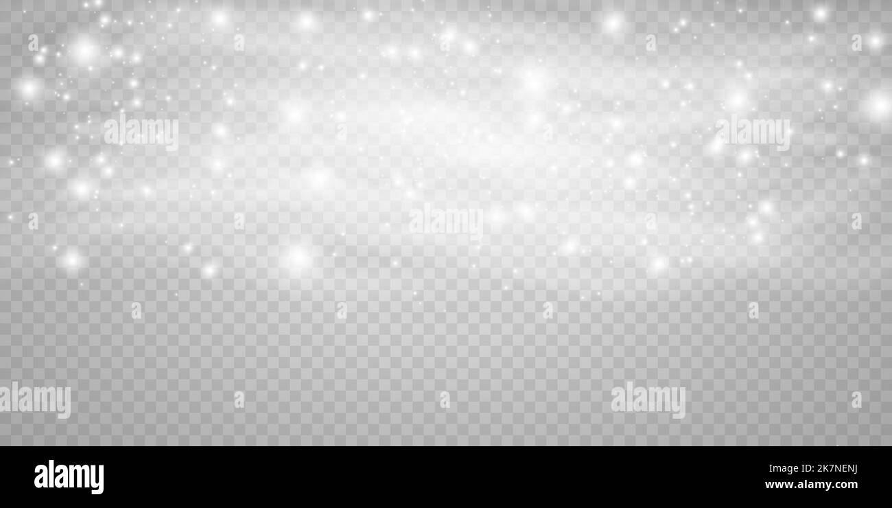 Winter blizzard with sparkles of snow on a transparent background, cold ...