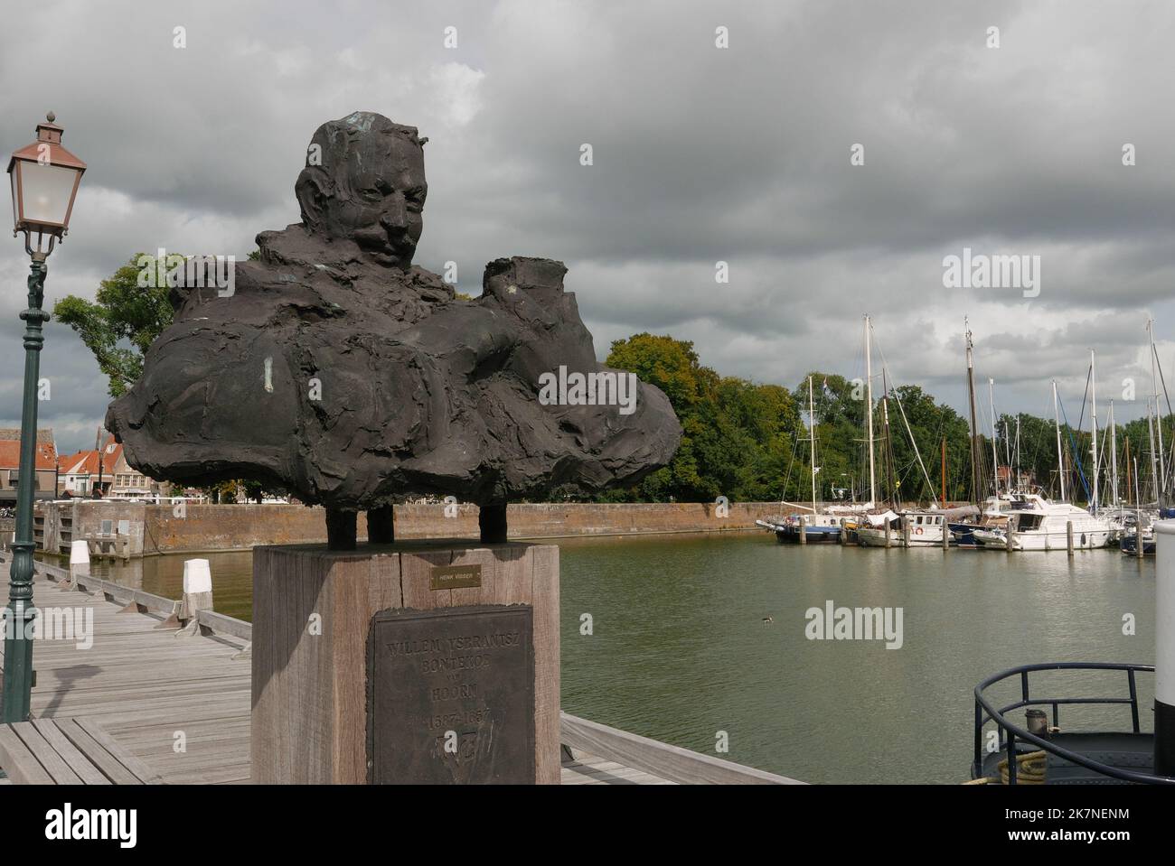 Statue of Willem Bontekoe, Hoorn harbour. Netherlands. 2022 Stock Photo ...