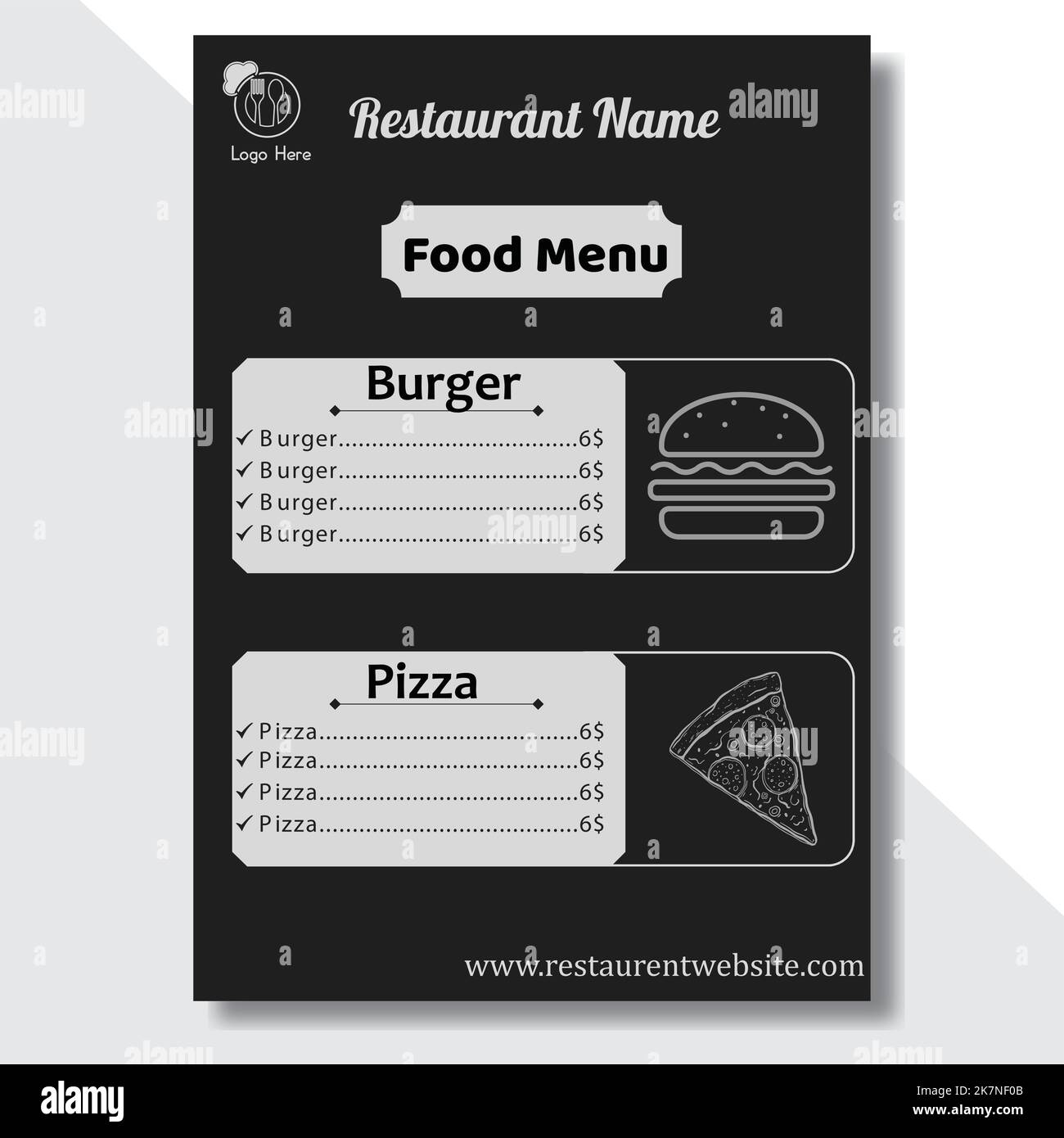 Menu book restaurant Stock Vector Images - Alamy