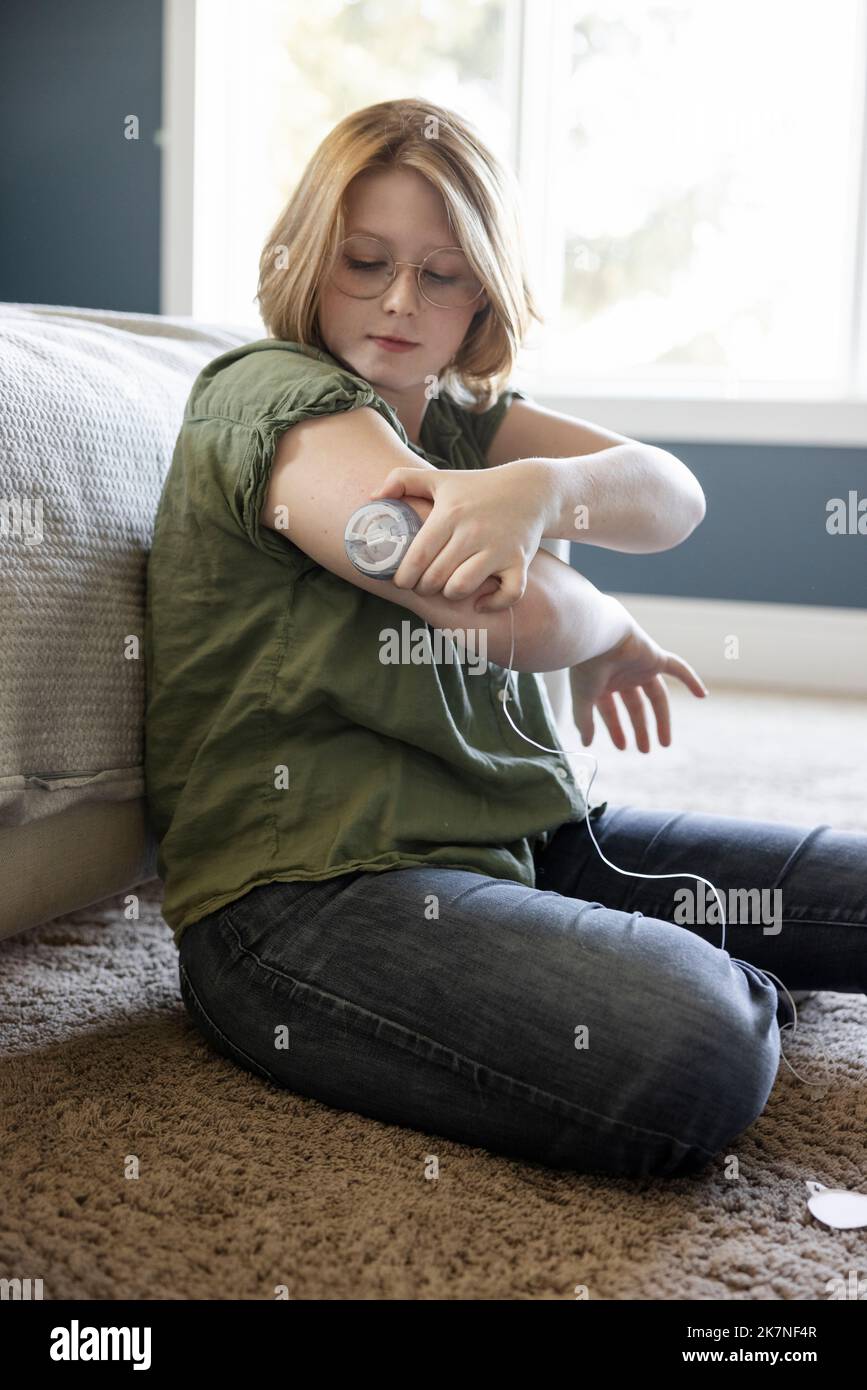 Glucose monitoring arm hi-res stock photography and images - Alamy