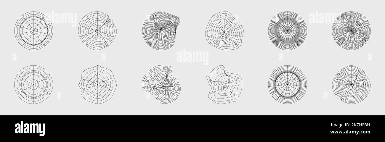 Retro futuristic elements for design. Collection of abstract graphic ...