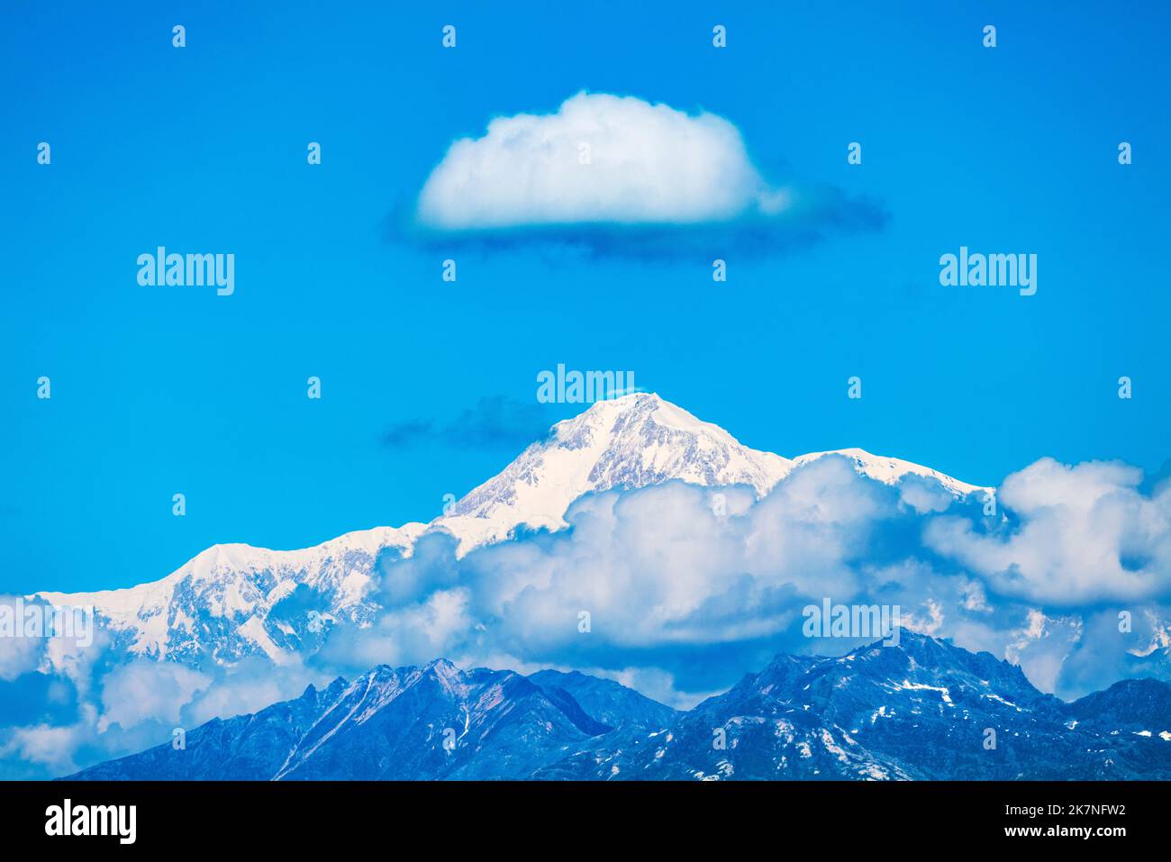 View north of Alaska Range and Denali Mountain (Mt. McKinley) from ...