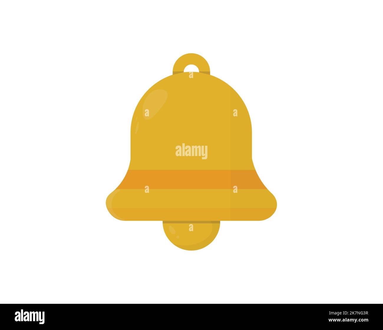 Golden bell icon. Concept of alert ringing, reminders and subscriptions ...
