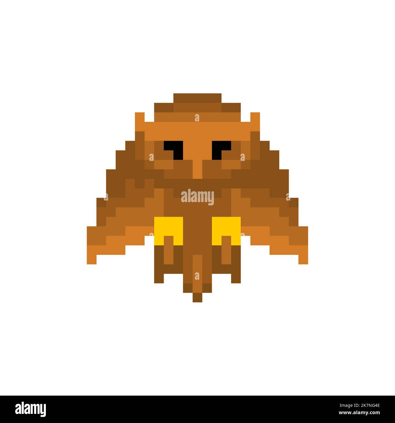 Owl Pixel art. 8 bit eagle-ow. pixelatedl Vector illustration Stock ...