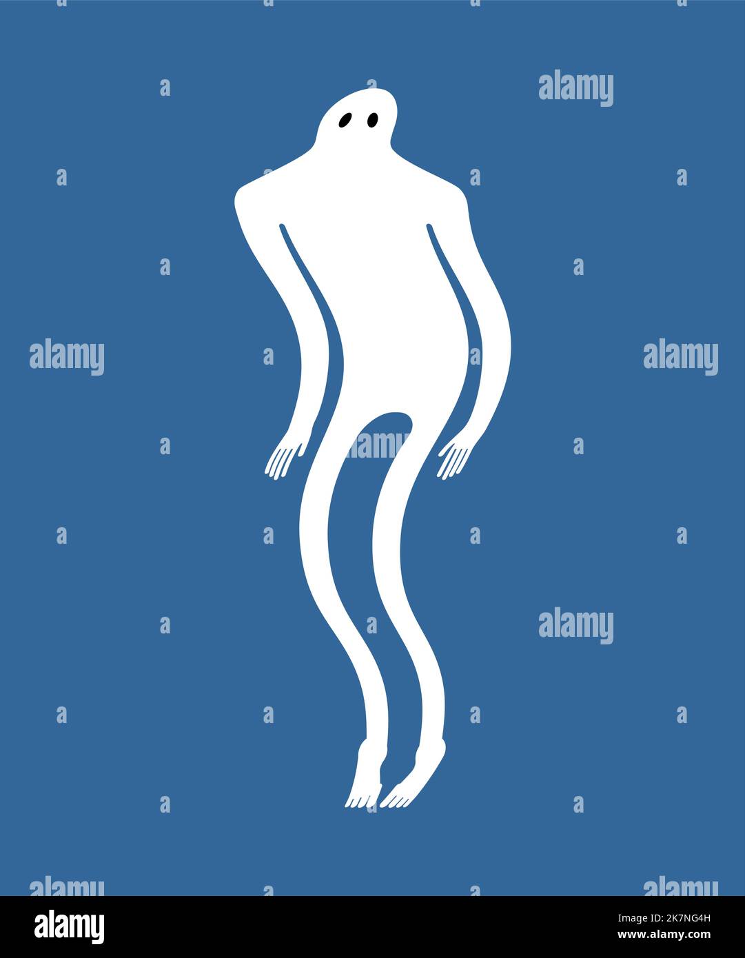 Ghost man isolated. human phantom. Spook Vector illustration Stock ...