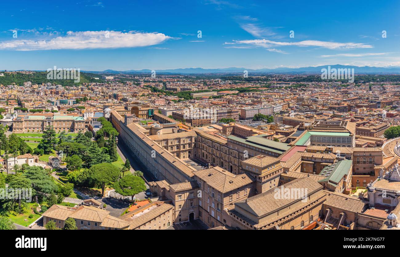 Rome Italy, high angle view panorama city skyline at Rome city center ...