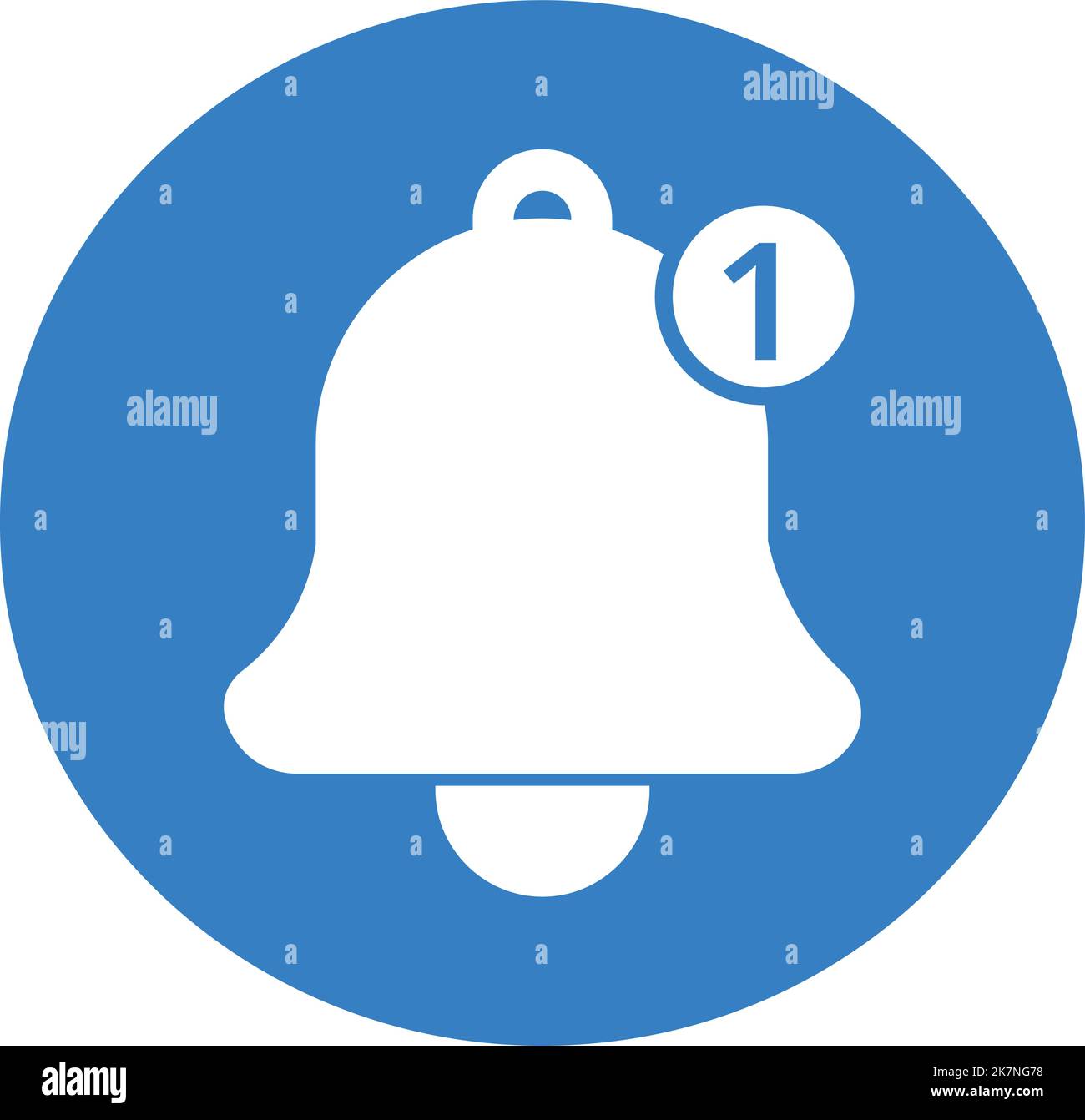 White notification bell icon. Concept of alert ringing, reminders and ...