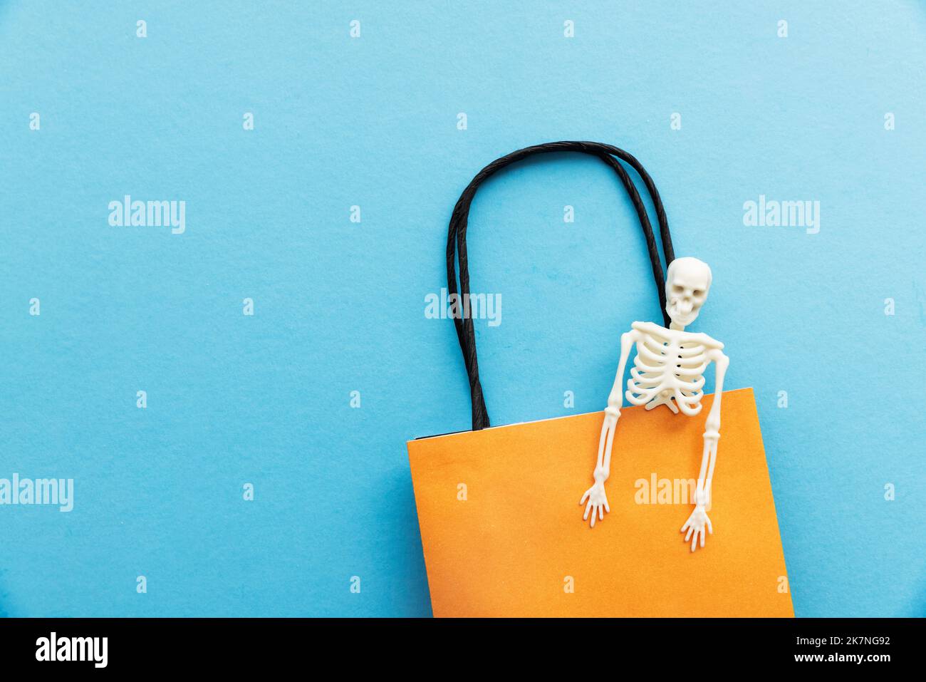 Empty trick or treat halloween candy bag with a skeleton Stock Photo ...