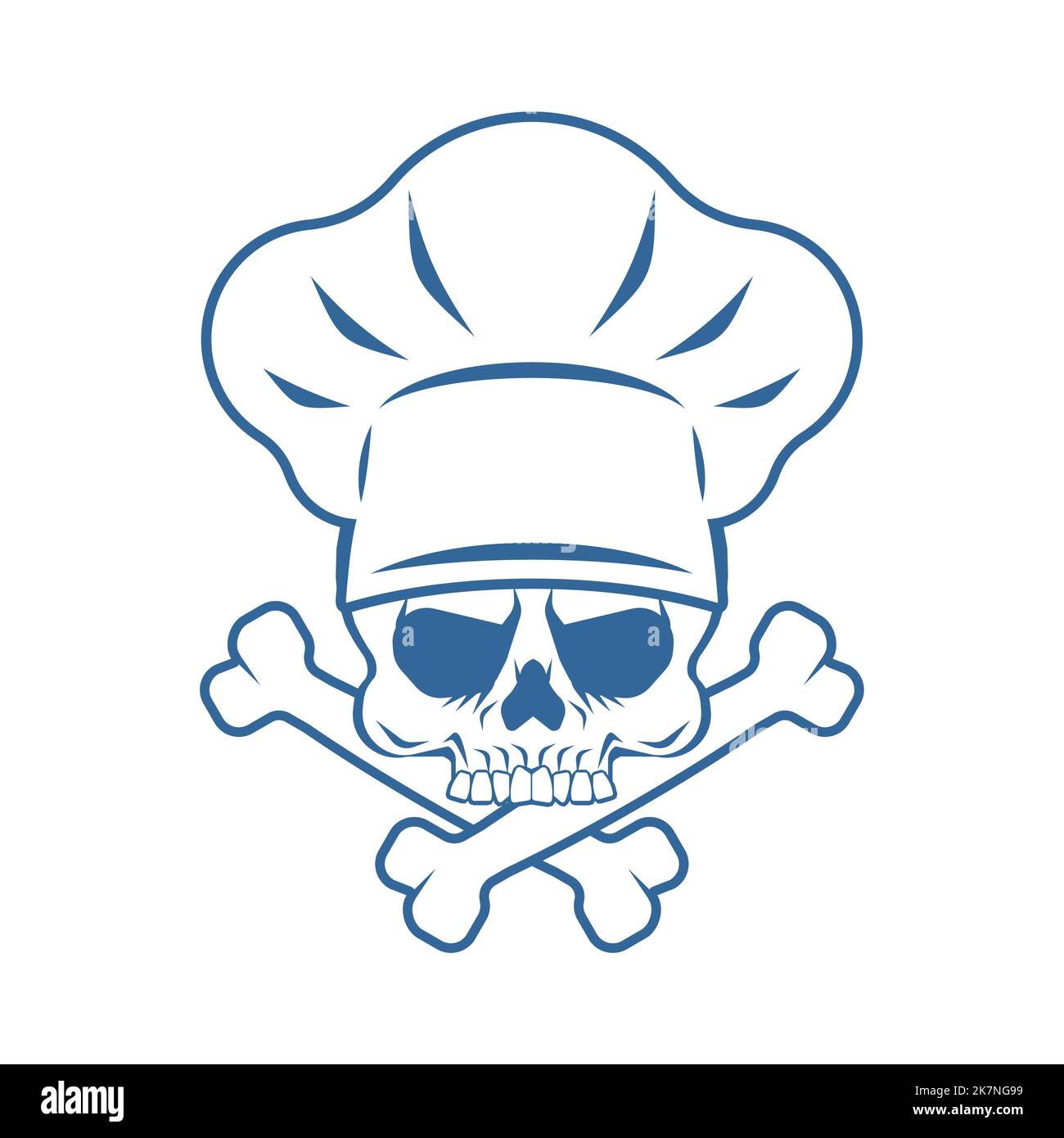 Skull Chef sign. Death kitchener symbol. chief-cooker icon. restaurant ...