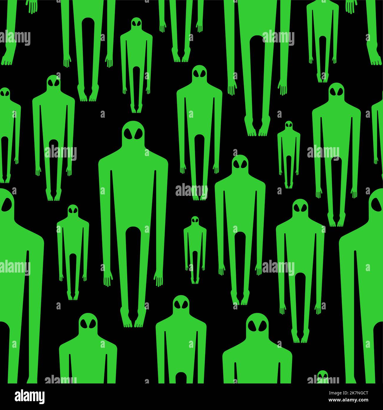 Alien Pattern seamless. Aliens green tall men Background. Kids fabric ...