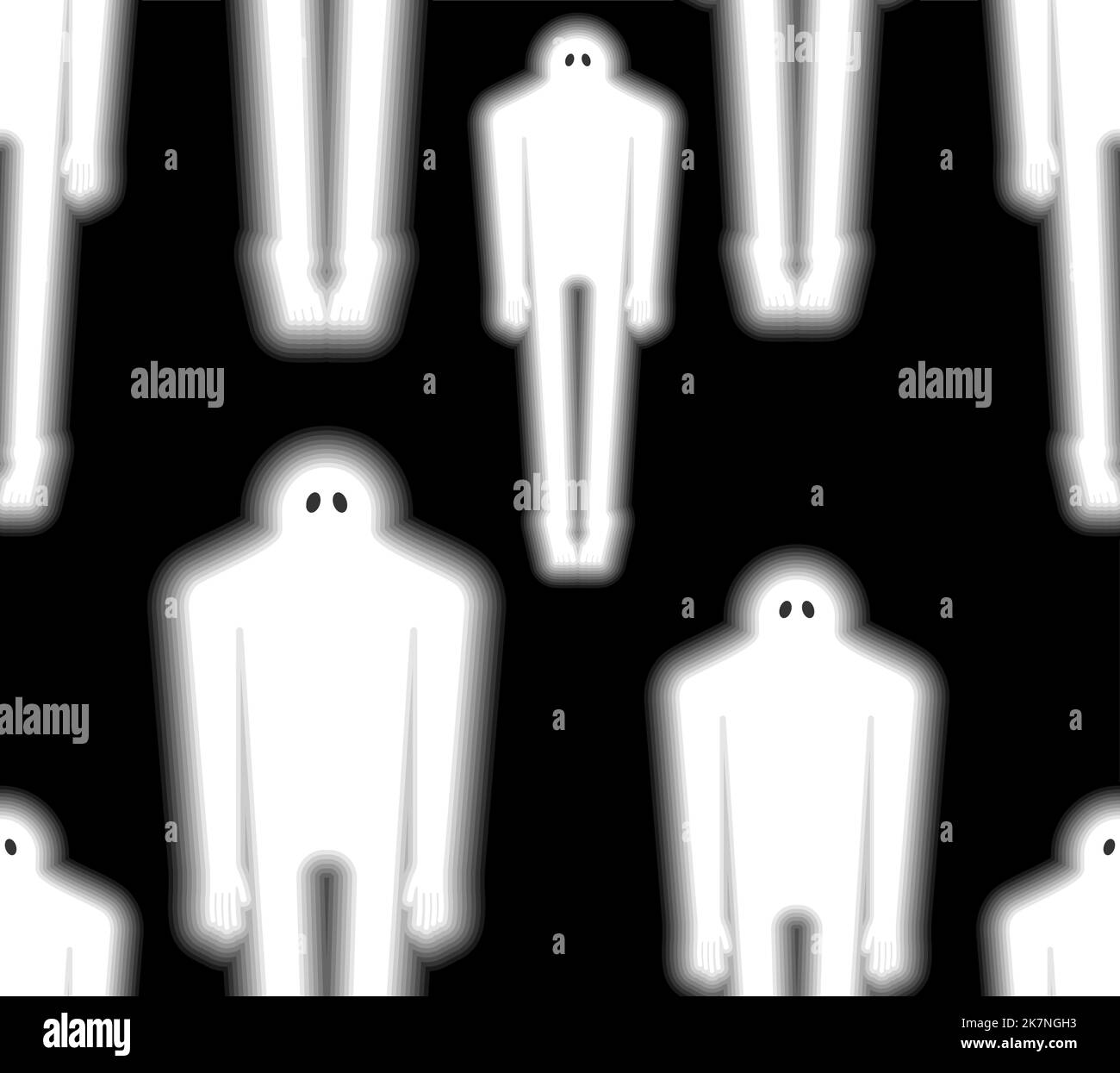 Ghost man Pattern seamless. human phantom Background. Spook Kids fabric ...