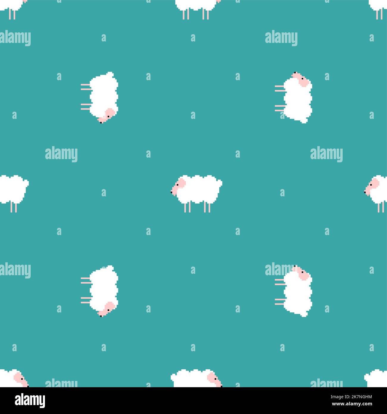 Sheep Pixel art Pattern seamless. Lamb 8 bit Background. pixelated ...