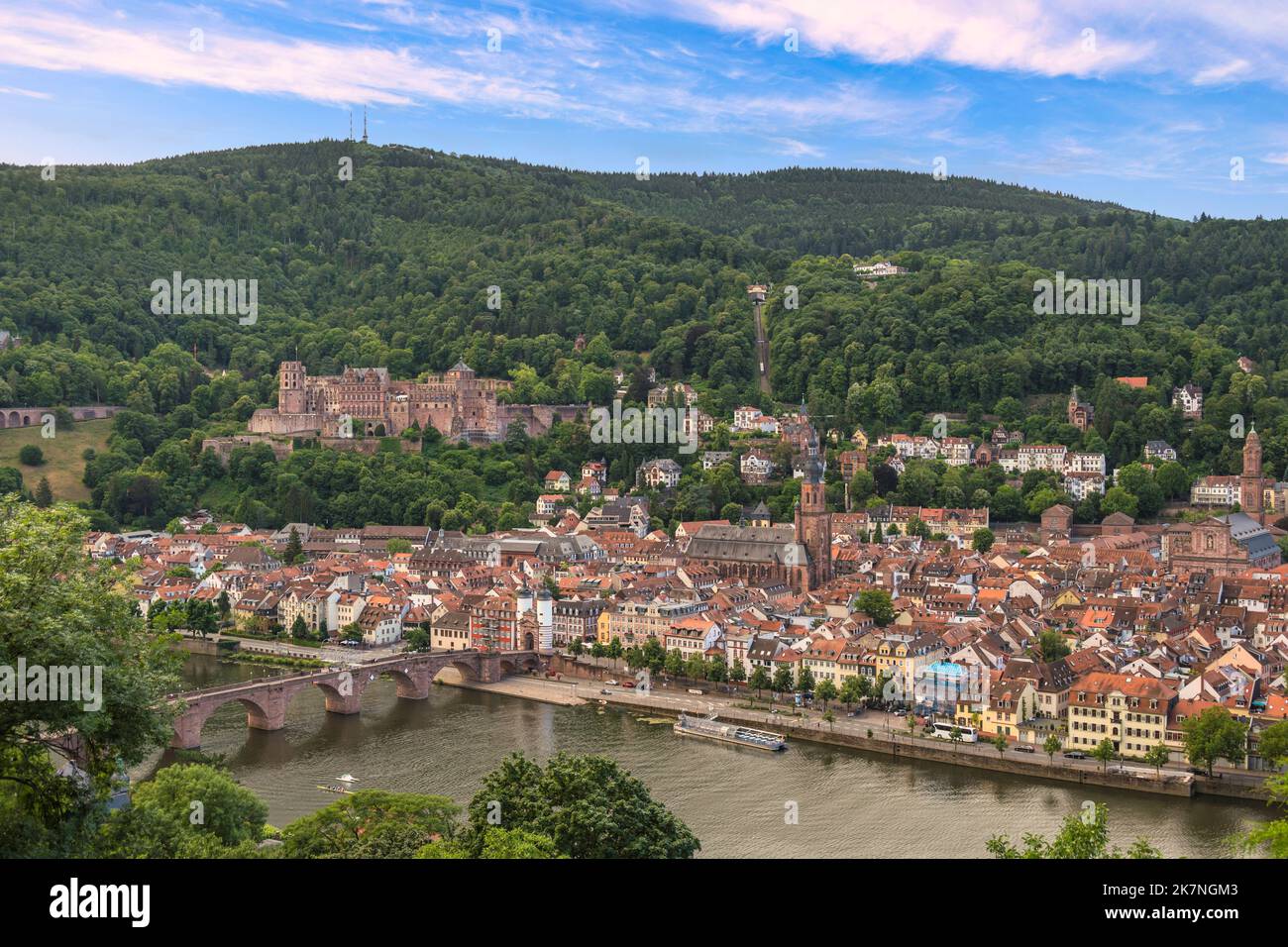Heidelberg Germany, city skyline at Neckar River with Alte Old Bridge ...