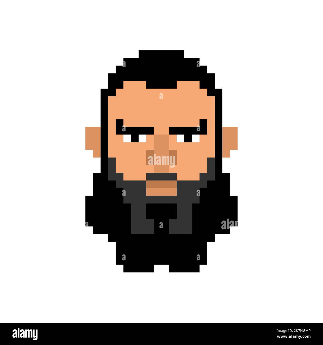 Brutal face man Pixel art gigachad. 8 bit Vector illustration Stock ...
