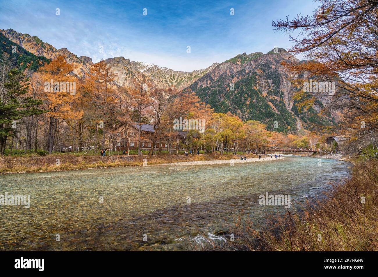 Nature landscape at Kappa Bridge (Kappabashi) Kamikochi Japan, autumn ...