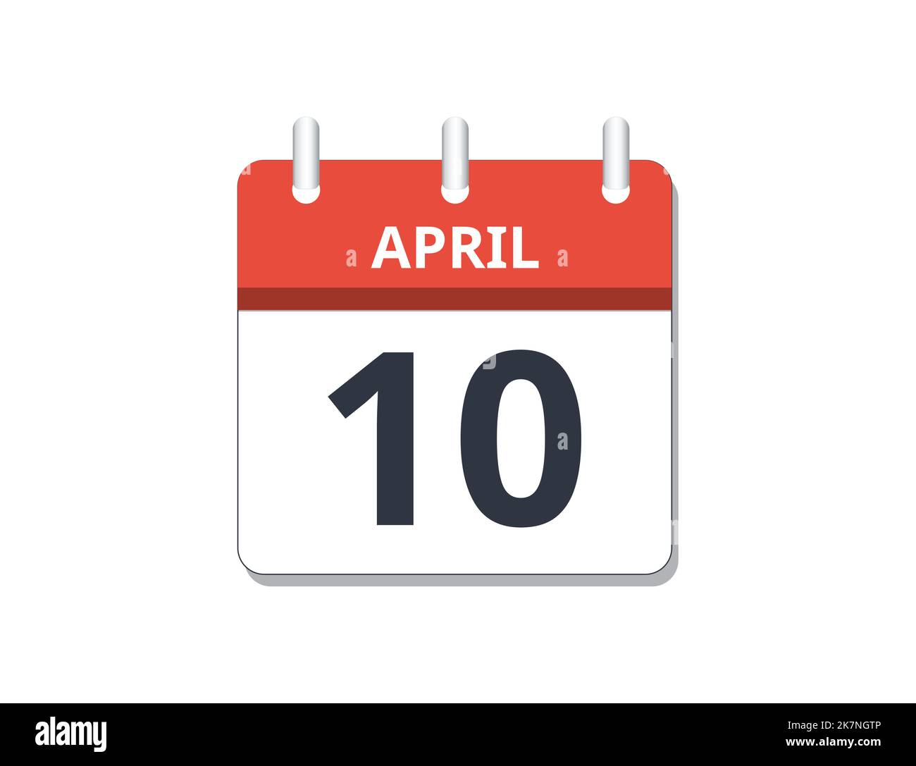 April 10th calendar icon vector. Concept of schedule, business and ...