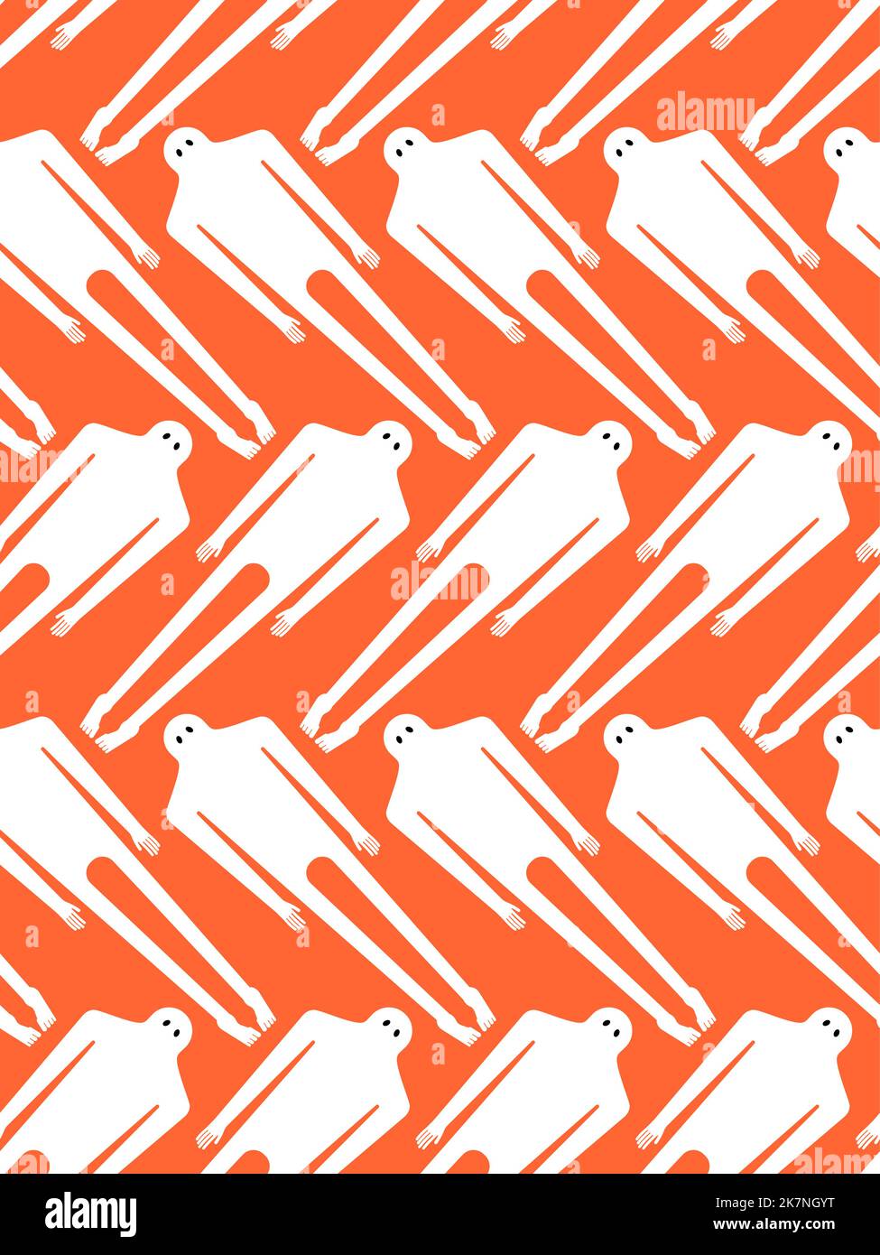 Ghost man Pattern seamless. human phantom Background. Spook Kids fabric ...