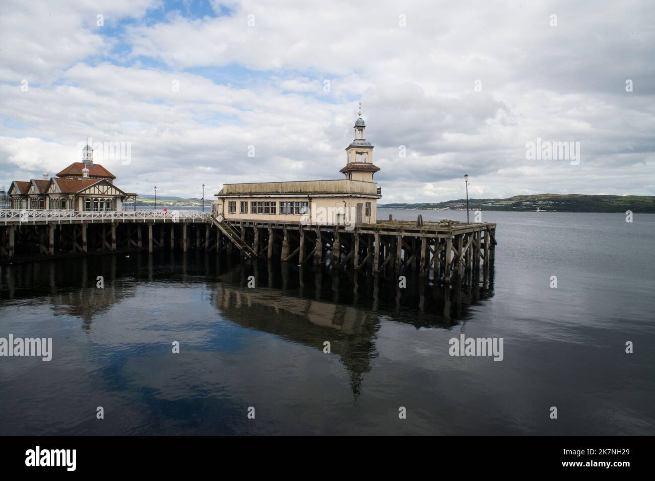 Disused Victorian pierhead buildings on Dunoon Pier, Dunoon, Cowal East ...