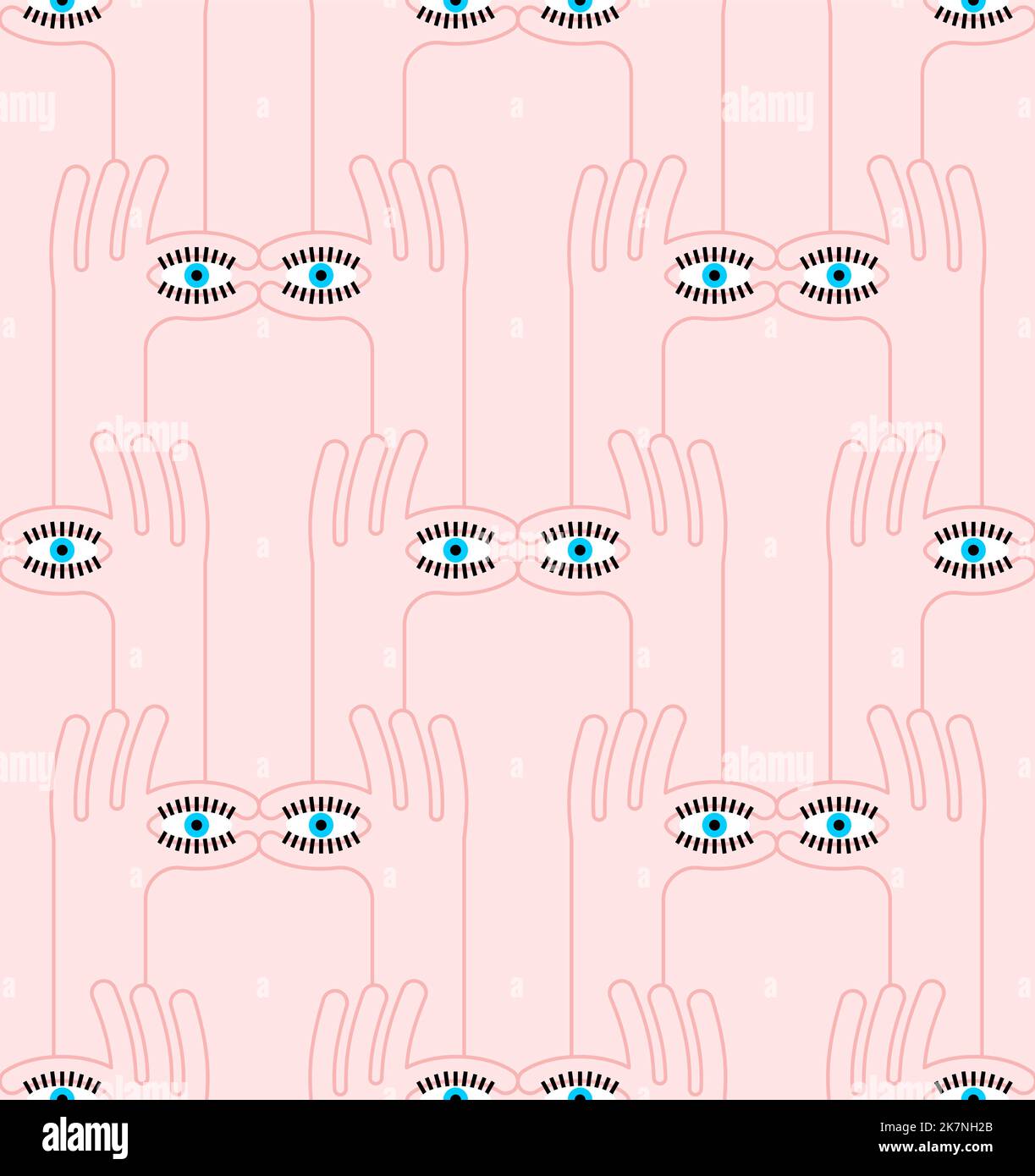 Finger eye Pattern seamless. binoculars hand gesture Background. Vector ...