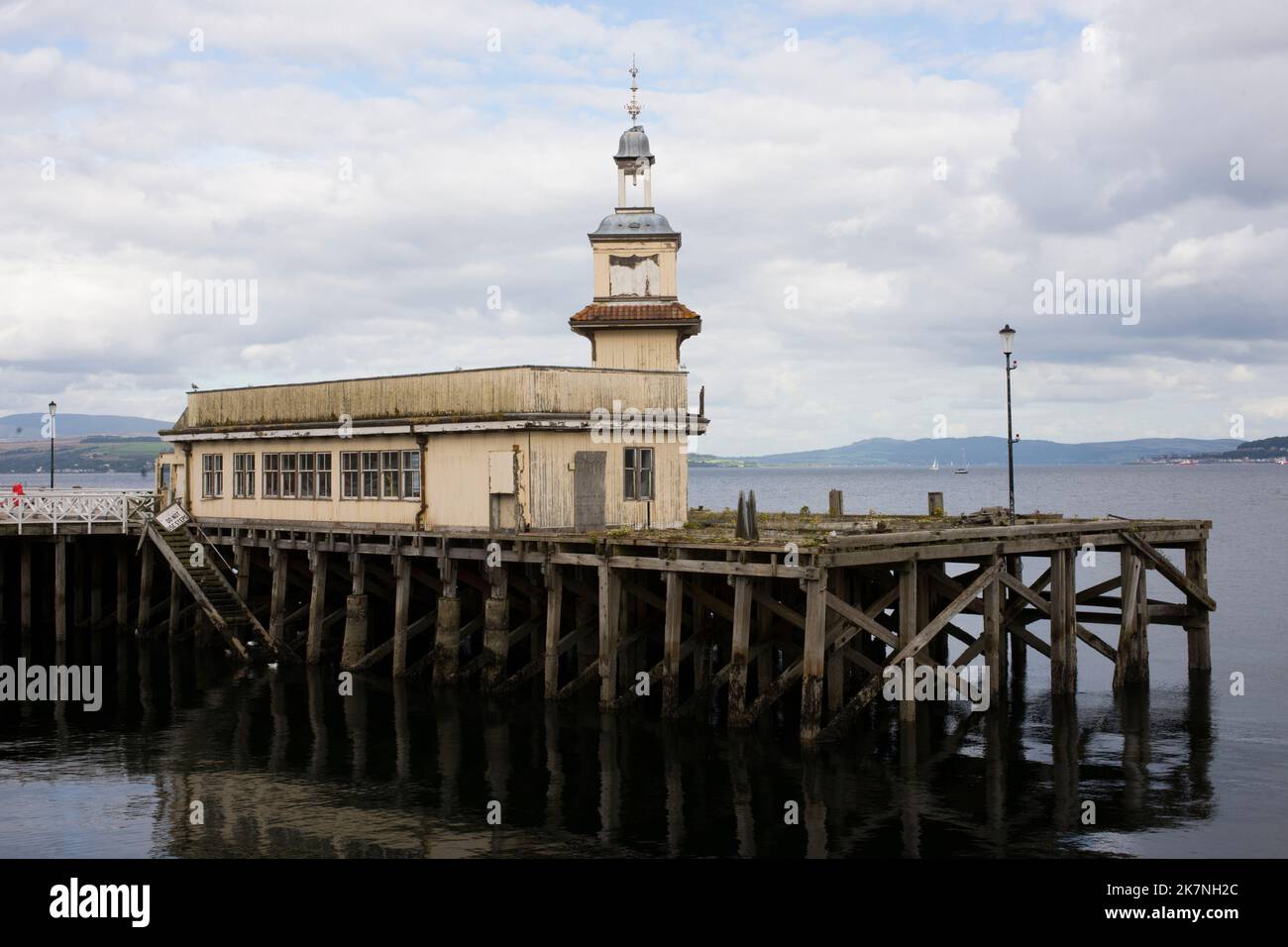 Disused Victorian pierhead buildings on Dunoon Pier, Dunoon, Cowal East ...