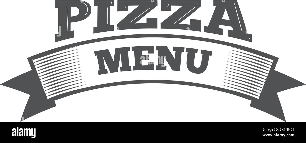 Pizza menu ribbon label. Food emblem template Stock Vector Image & Art ...