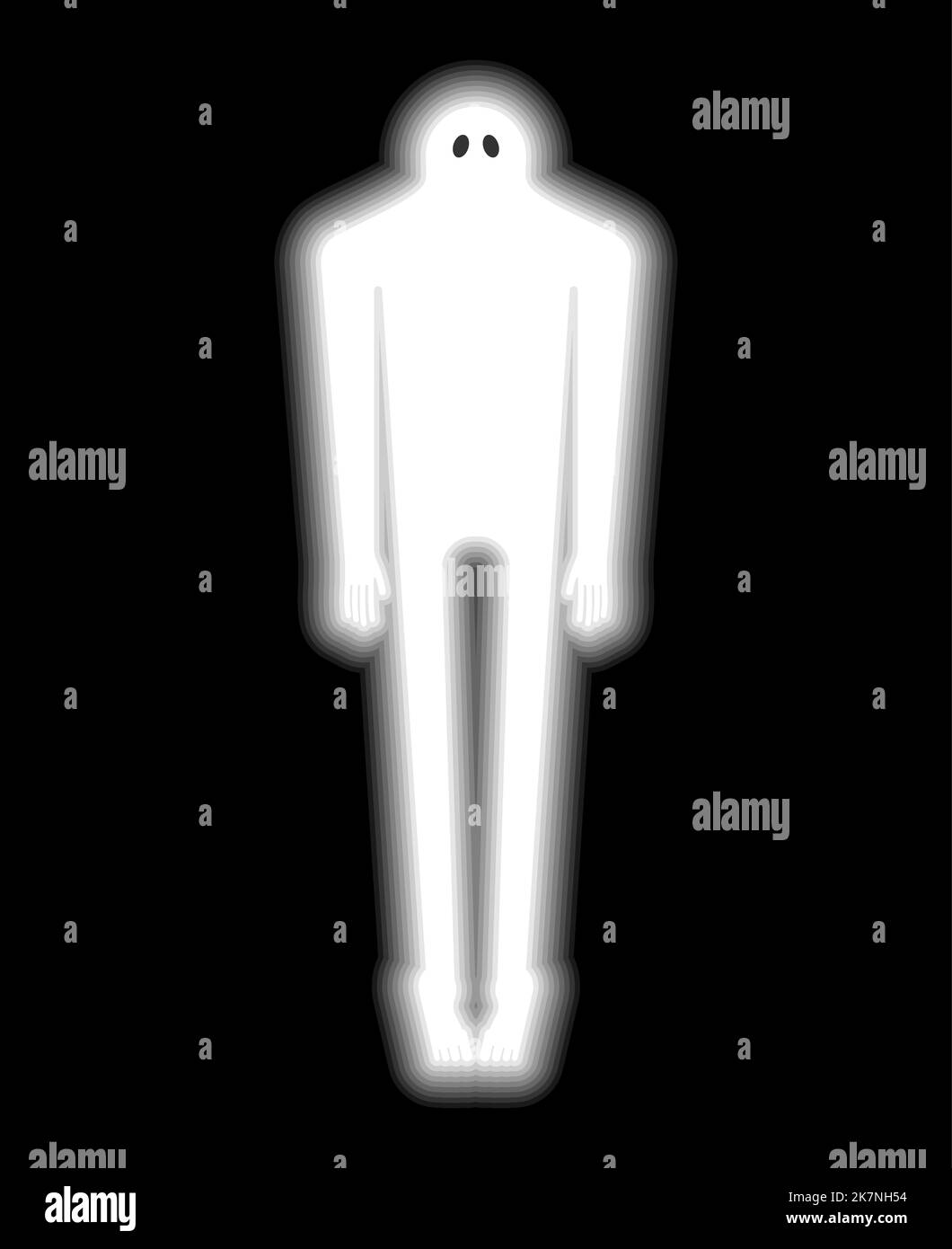 Ghost man isolated. human phantom. Spook Vector illustration Stock ...