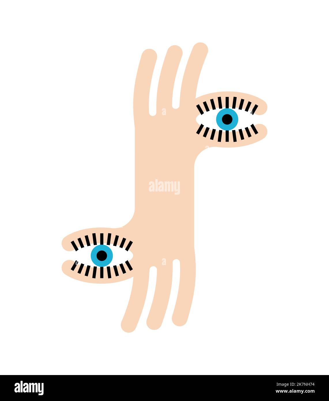 Finger eye. binoculars hand gesture. Vector illustration Stock Vector ...