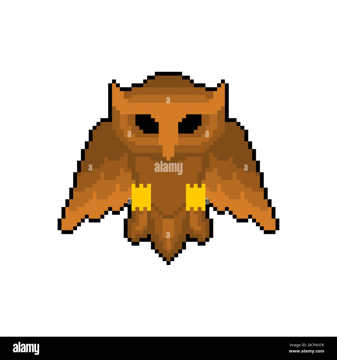 Owl Pixel art. 8 bit eagle-ow. pixelatedl Vector illustration Stock ...