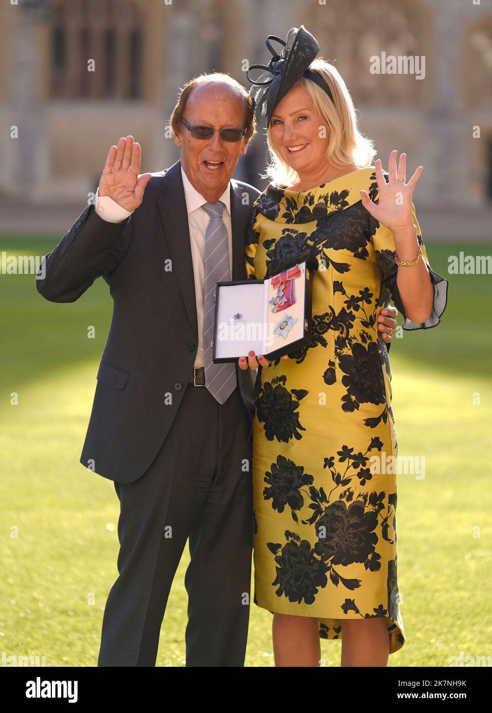 Fred Dinenage stands with his daughter Dame Caroline Dinenage, MP for ...