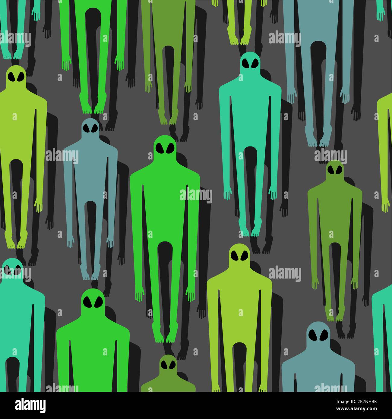 Alien Pattern seamless. Aliens green tall men Background. Kids fabric ...