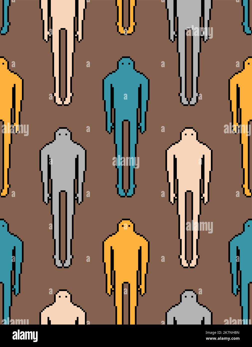 Ghost Pixel art Pattern seamless. 8 bit human phantom Background ...