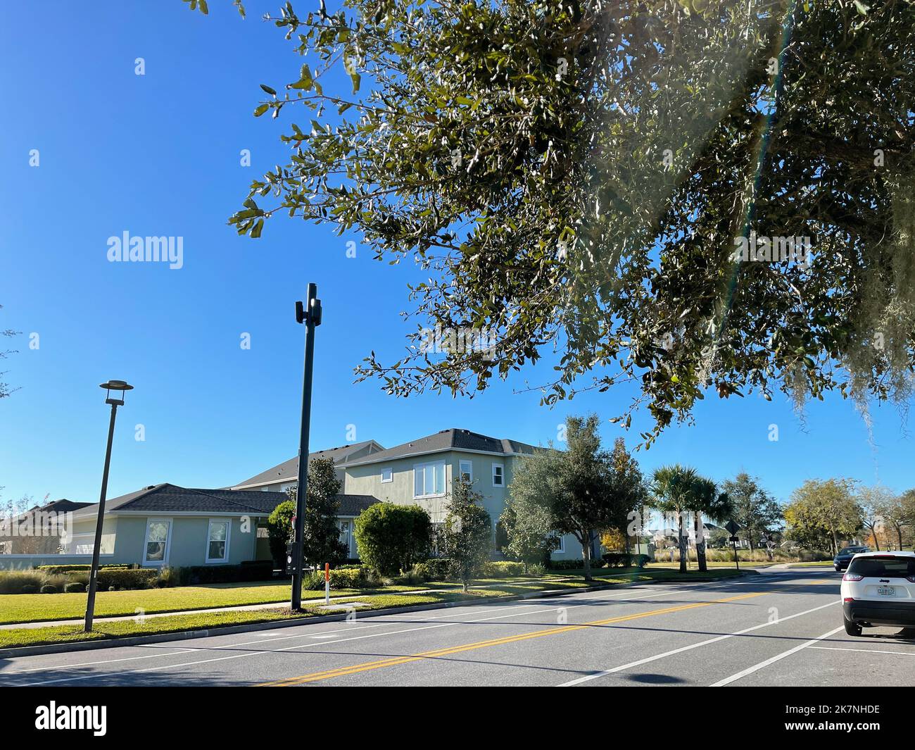 Orlando, FL USA - December 29, 2020: A 5G cellphone tower in Laureate ...