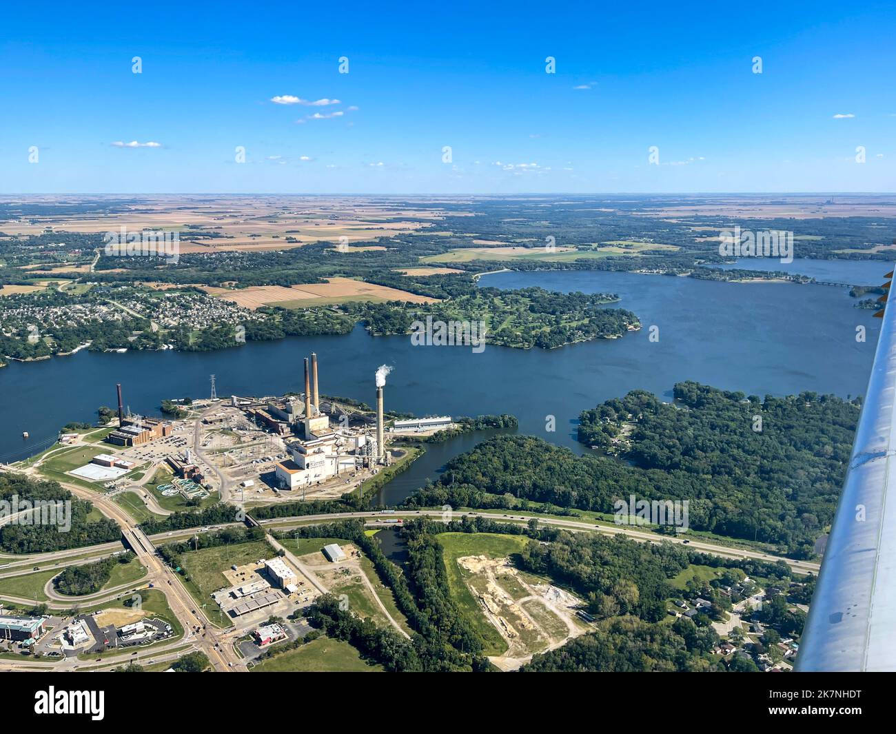 Springfield, IL USA - September 23, 2021: The power plant at Lake ...
