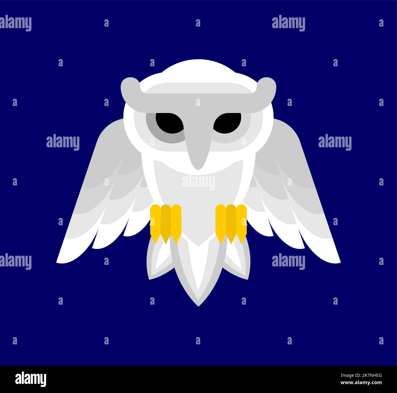 White Owl isolated. eagle-owl Vector illustration Stock Vector Image ...