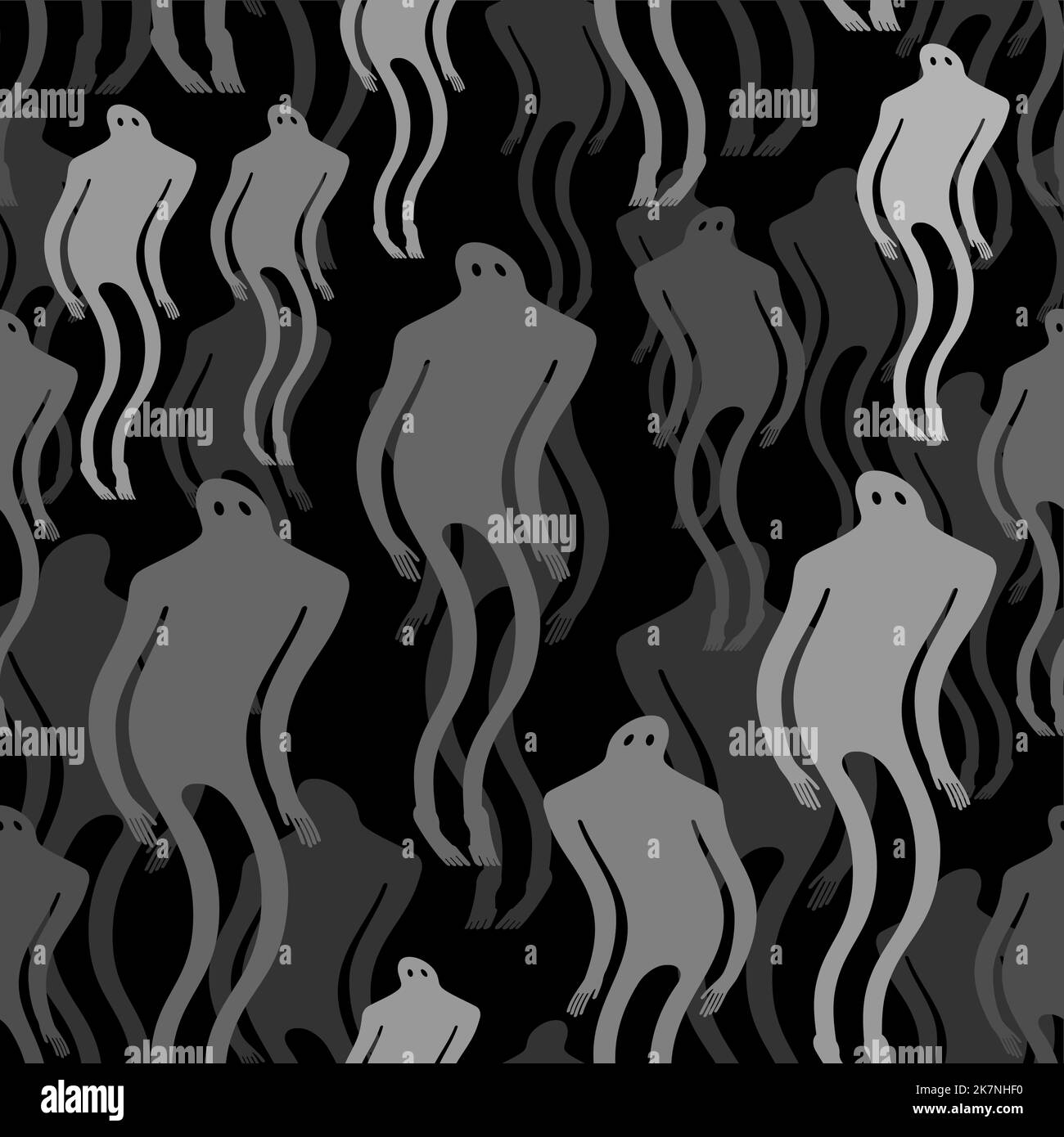 Ghost man Pattern seamless. human phantom Background. Spook Kids fabric ...