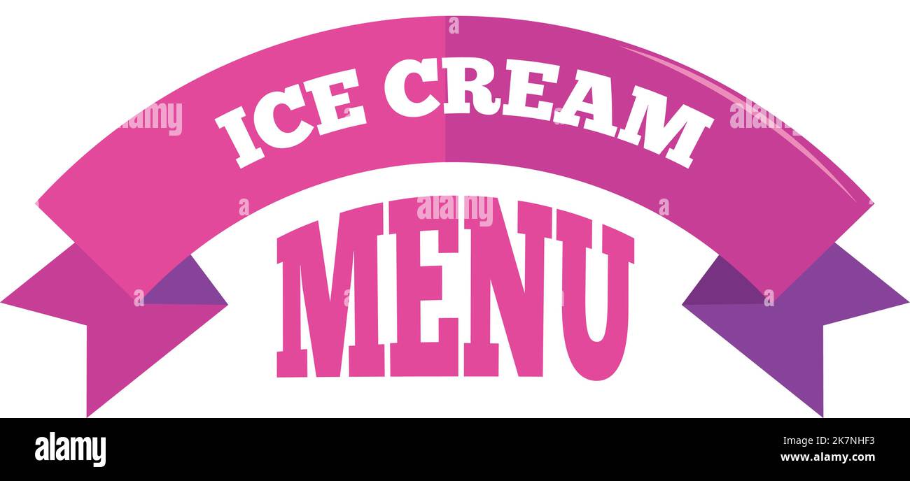 Ice cream menu logo. Decorative ribbon label Stock Vector Image & Art ...