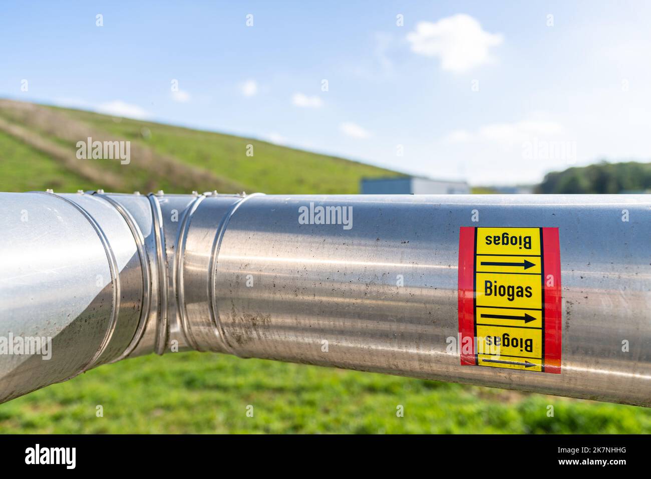 Coesfeld, Germany. 18th Oct, 2022. Biogas is written on a sticker of a ...