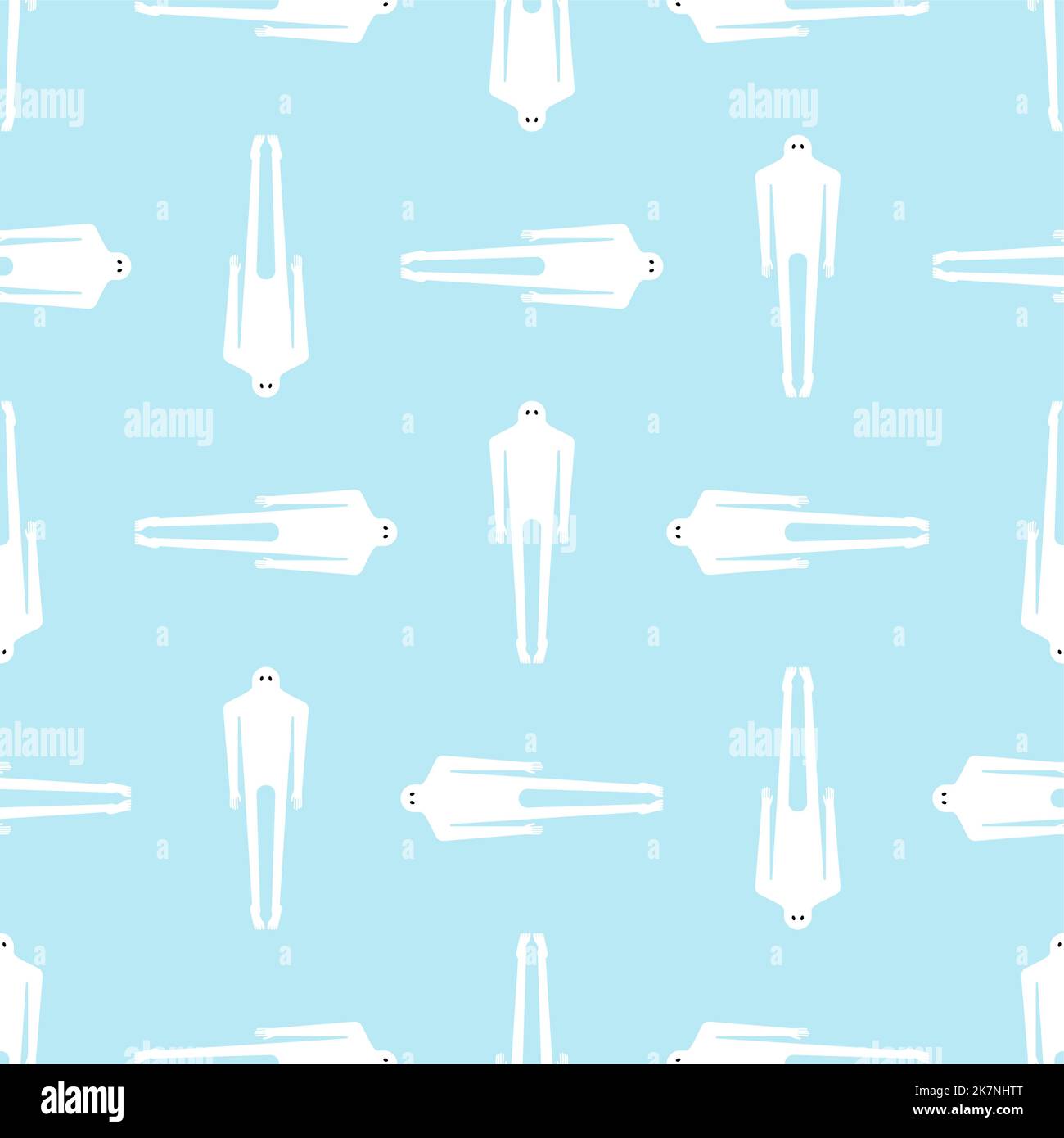 Ghost man Pattern seamless. human phantom Background. Spook Kids fabric ...